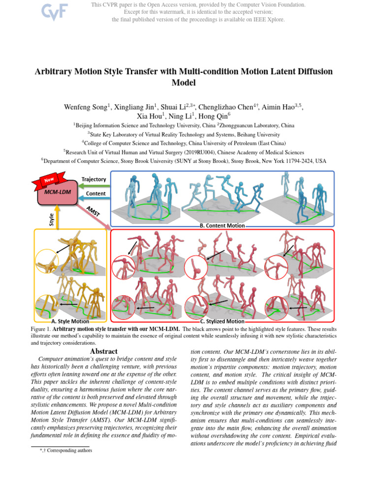 Arbitrary Motion Style Transfer Model | PDF