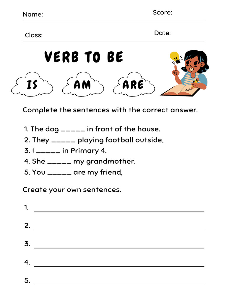 Verb To Be Worksheet - 20250117 - 135059 - 0000 | PDF