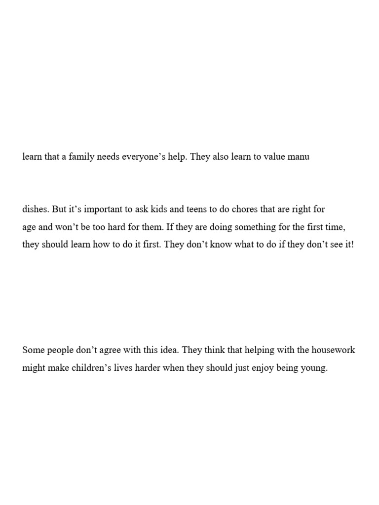 Should Kids Do Household Chores? | PDF | Adolescence | Housekeeping