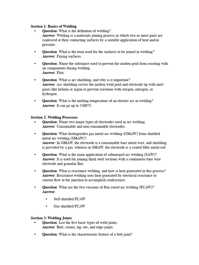Welding Questions and Answers Updated | PDF | Welding | Construction