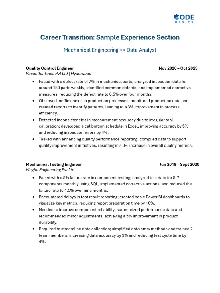 Data-Driven Experience in Various Roles | PDF | Recruitment ...