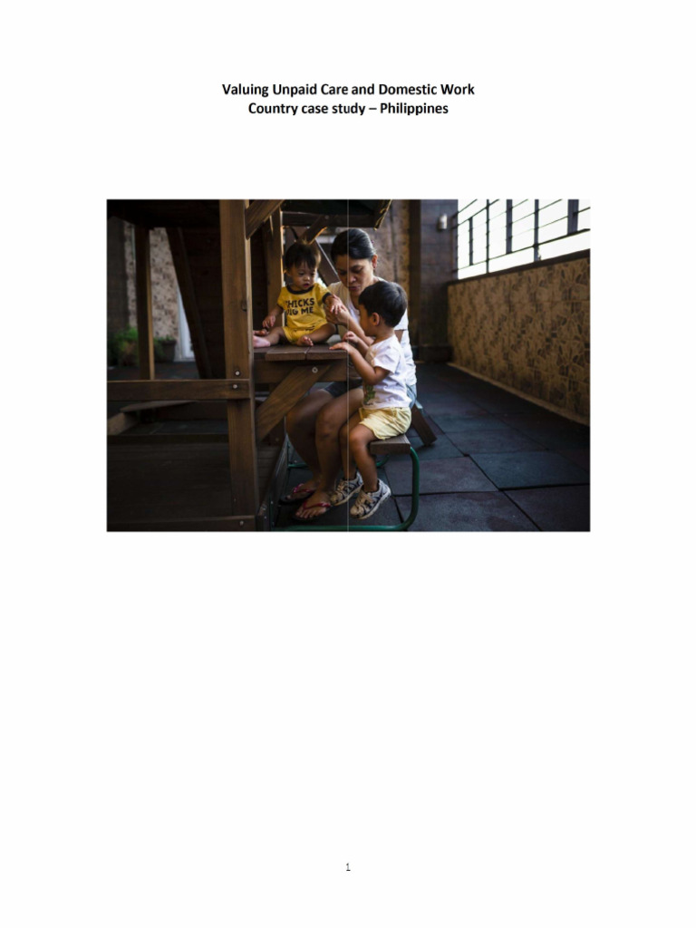 Valuing Unpaid Care Work Country Case Study - Philippines - Case Study ESCAP Short - Clean | PDF