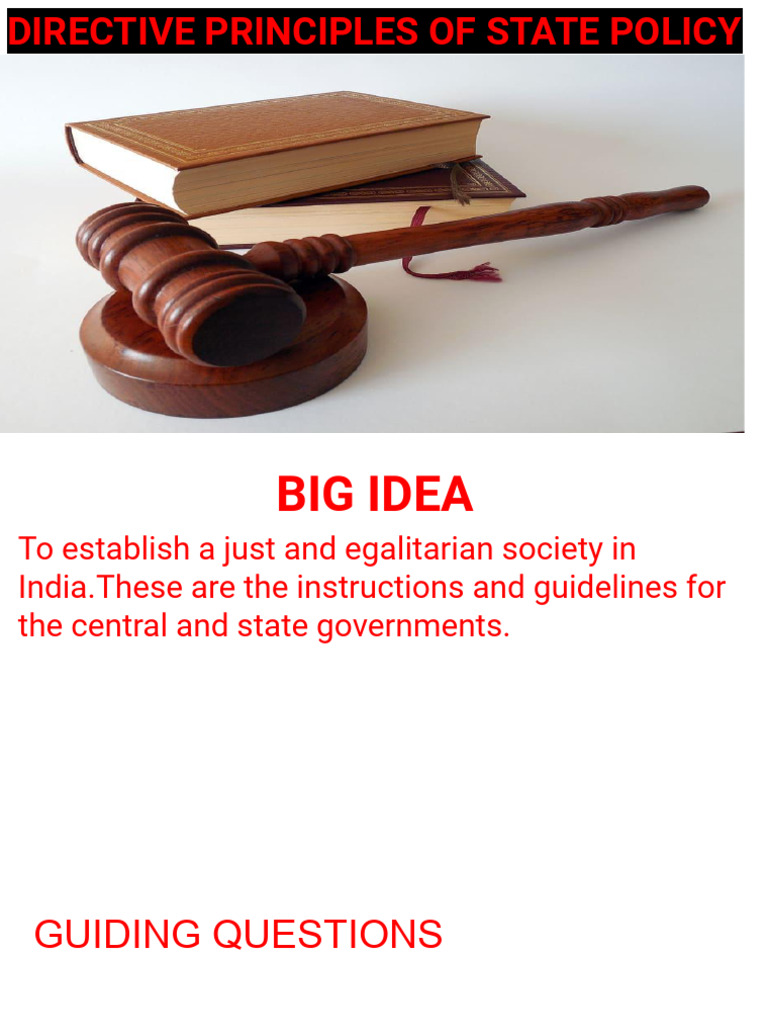 Directive Principles of State Policy | PDF