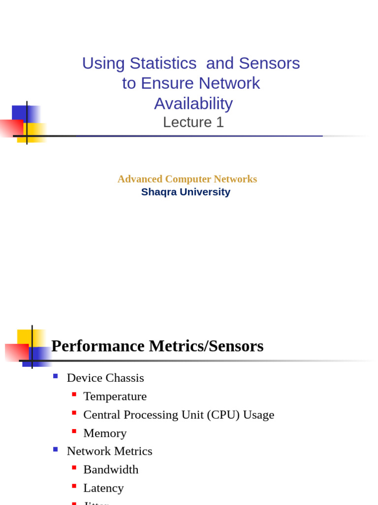 Chapter1Statistics and Sensors to Ensure Network Availability | PDF | Bandwidth (Computing ...