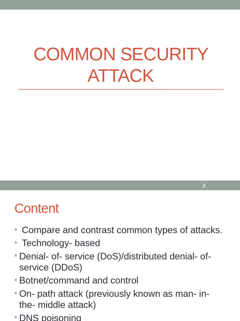 Chapter5Common Security Attack | PDF | Denial Of Service Attack ...