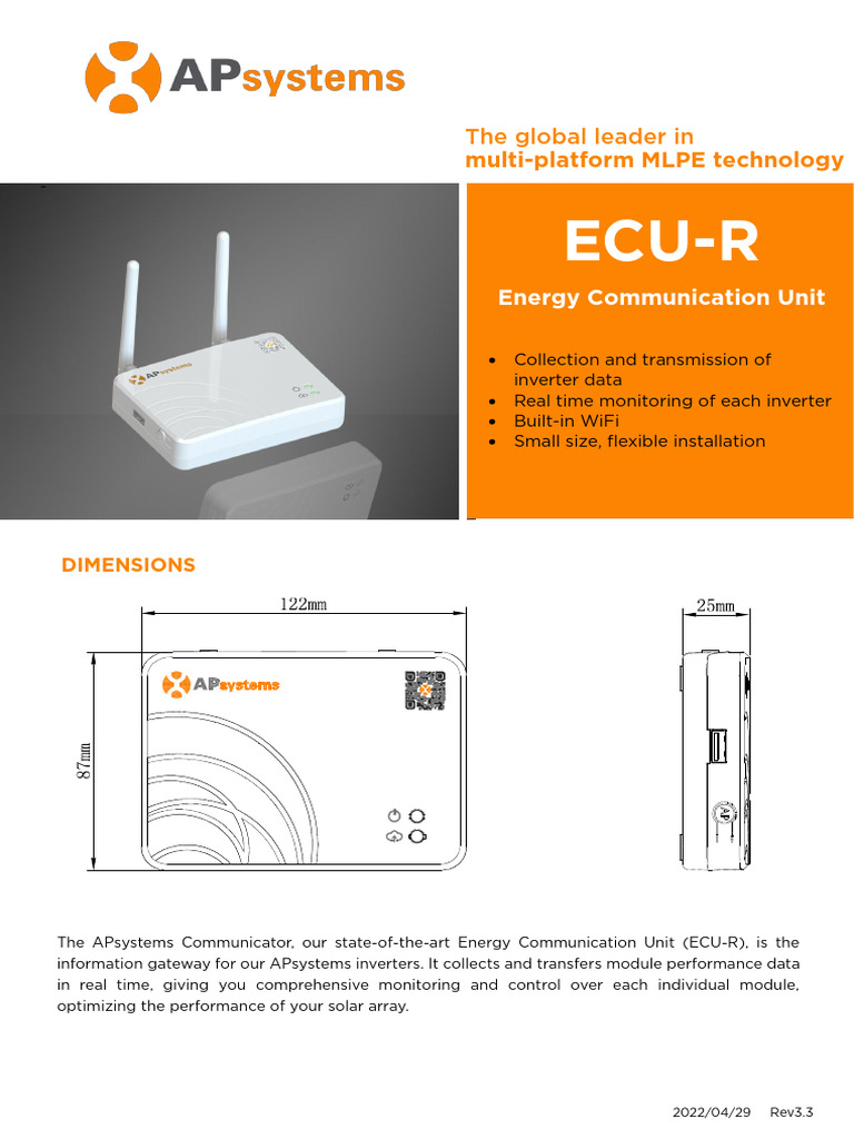 APS Ficha Tecnica ECU-R 2022jun | PDF | Wi Fi | Ieee 802.11