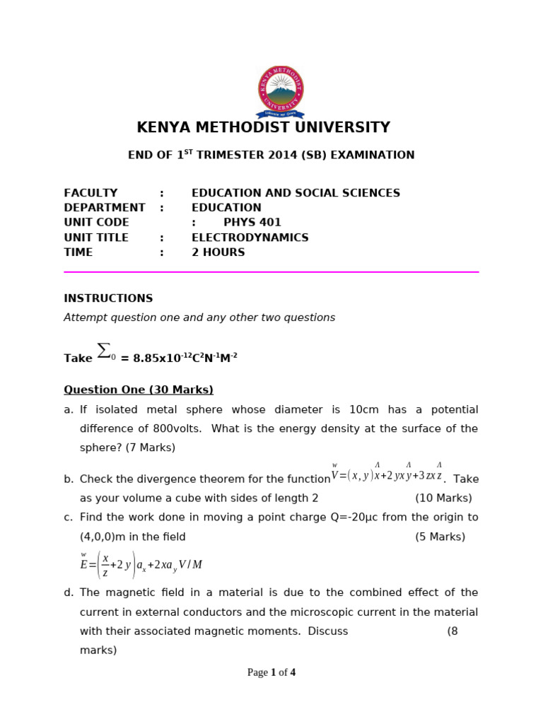 PHYS_401_-_ELECTRICITY_AND_ELECTRODYNAMICS | PDF | Force | Electric Field