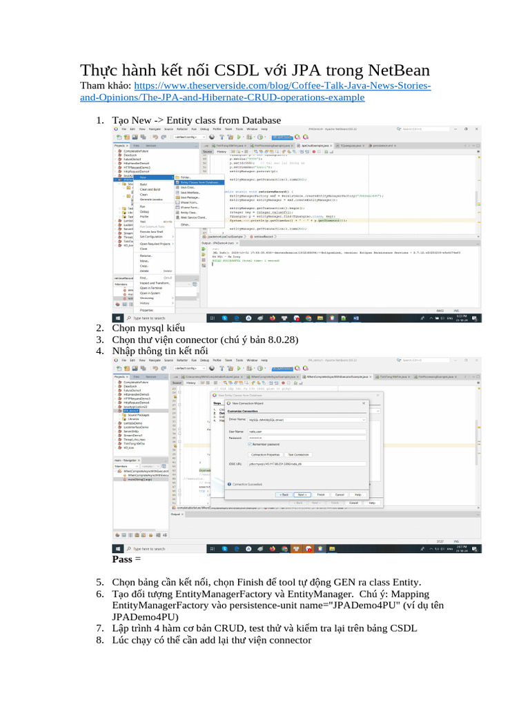 Hướng Dẫn Thực Hành - JPA | PDF
