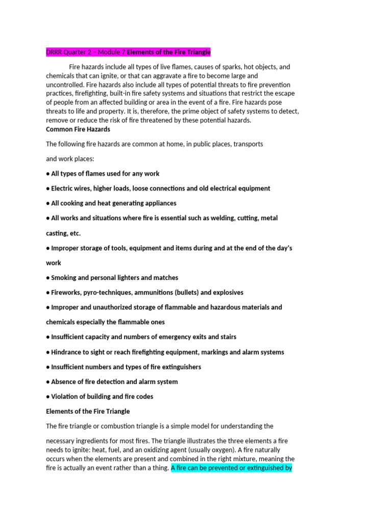 DRRR Quarter 2 Module 7 10 | PDF | Fires | Fire Safety