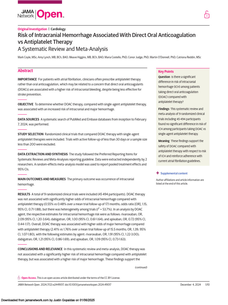 Coyle 2024 Oi 241371 1732143041.65966 | PDF | Stroke | Aspirin