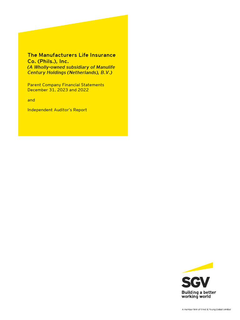 Audited Financial Statements Manulife PH | PDF | Securities (Finance ...