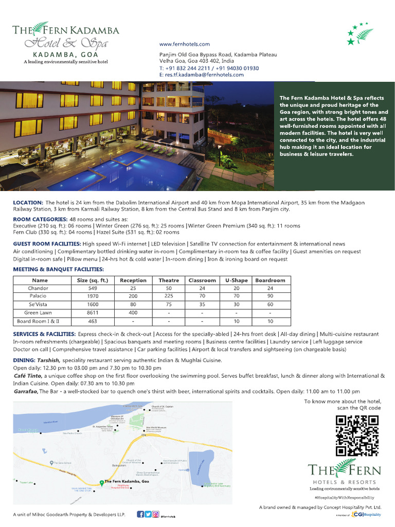 The Fern Kadamba Goa Factsheet | PDF