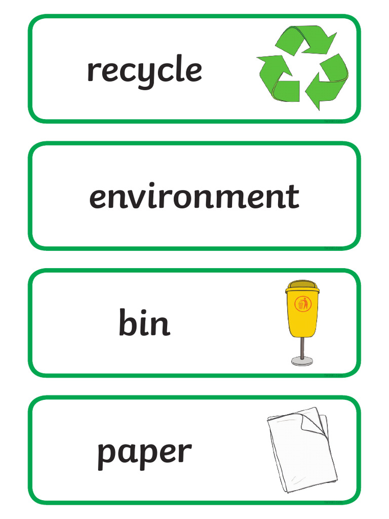 Recycling Word Cards_unlocked | PDF