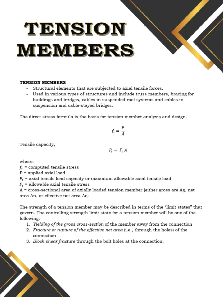 TENSION-MEMBERS | PDF | Strength Of Materials | Fracture