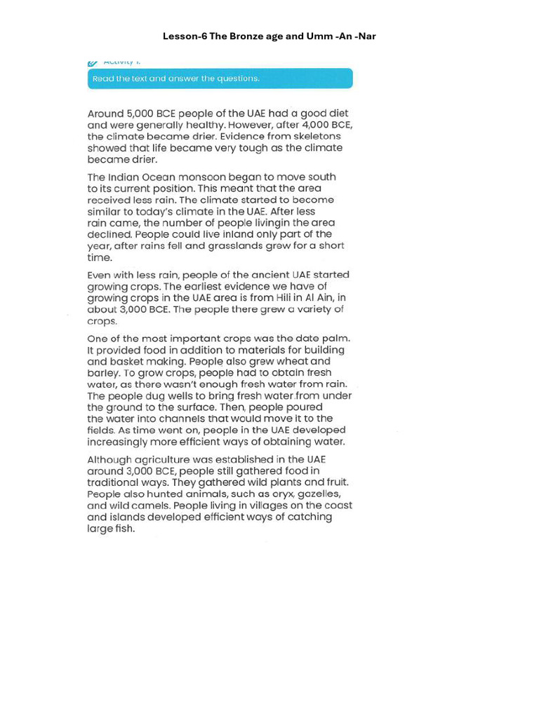 Bronze Age and Umm An-Nar Insights | PDF