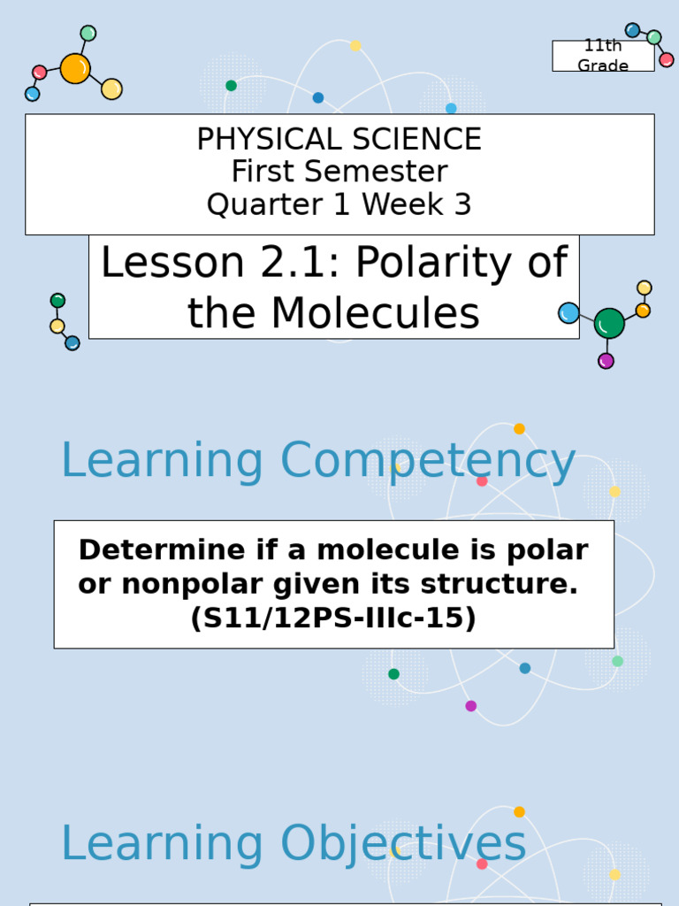Q1 W2 D1 Polarity-Of-The-substance | PDF | Ionic Bonding | Chemical Bond