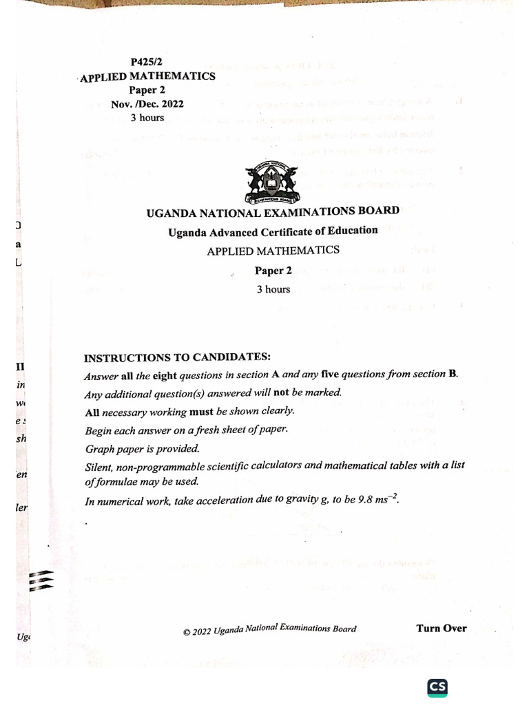 Uace 2022 Math 2 | PDF