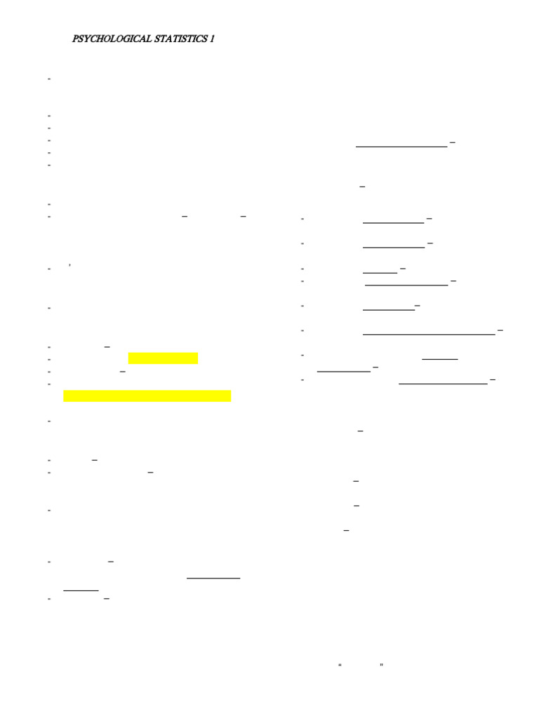 Psych Stats Reviewer | PDF | Statistics | Sampling (Statistics)