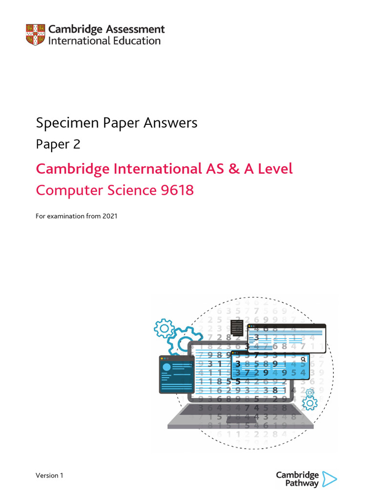 9618 Specimen Paper Answers Paper 2 (For Examination From 2021) | PDF | Data Type | Control Flow