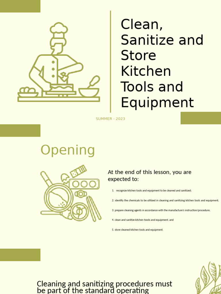 q1 w1 Clean Sanitize and Store Module | PDF | Cookware And Bakeware ...