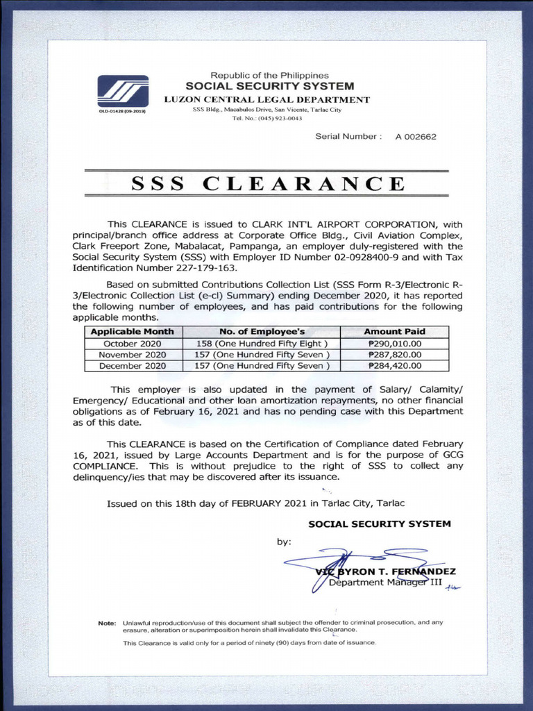 SSS 2020 Clearance | PDF
