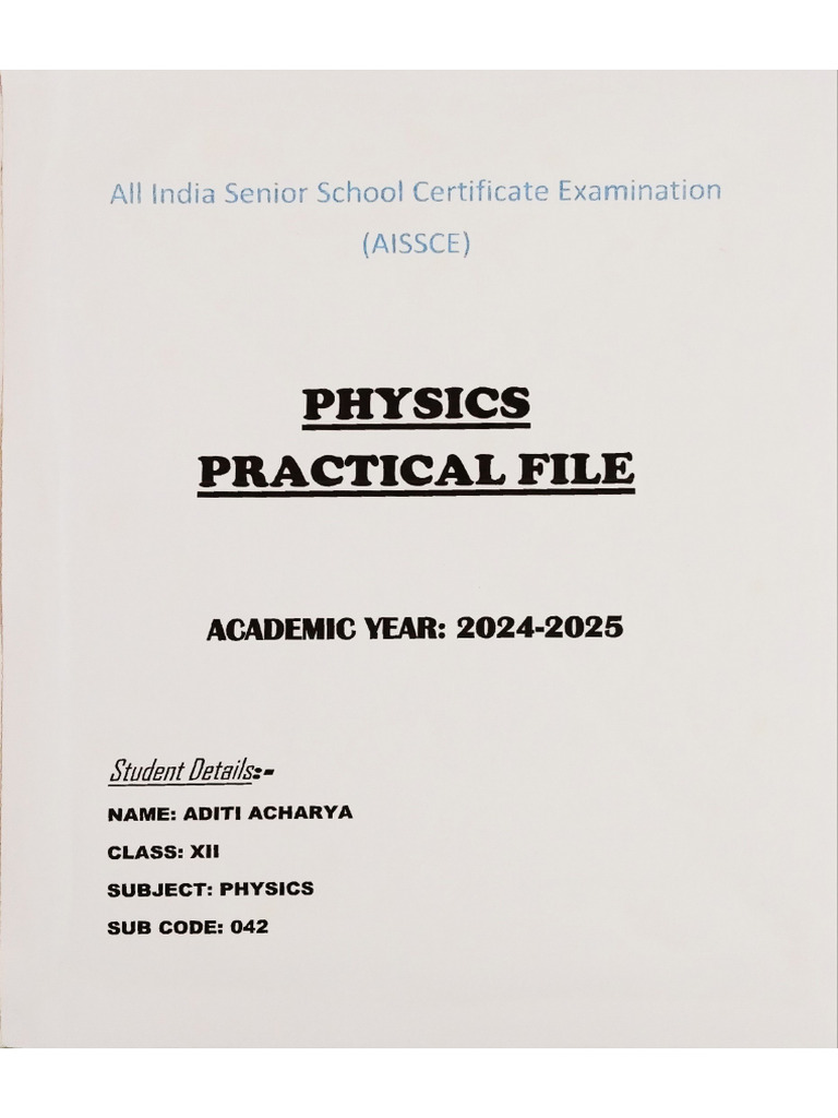 Physics Practical File | PDF