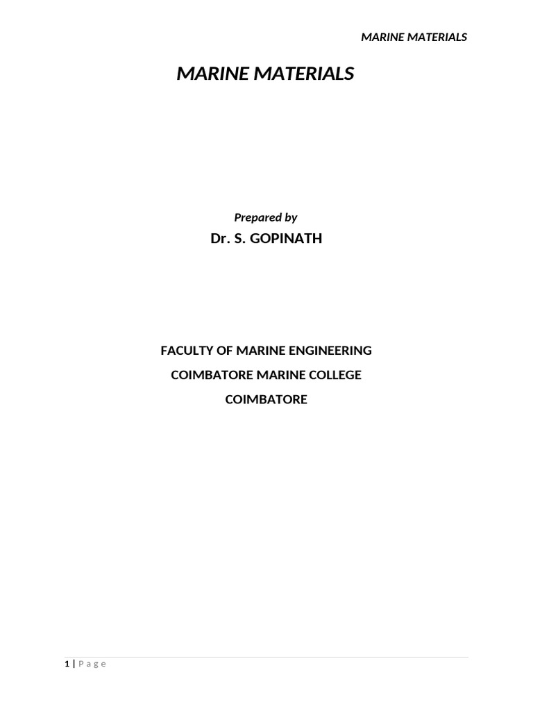 Marine Materials Overview and Concepts | PDF | Polymerization ...