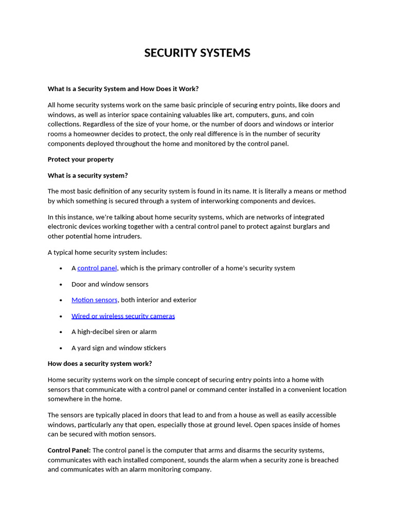 SECURITY SYSTEMS | PDF | Security Alarm | Computing