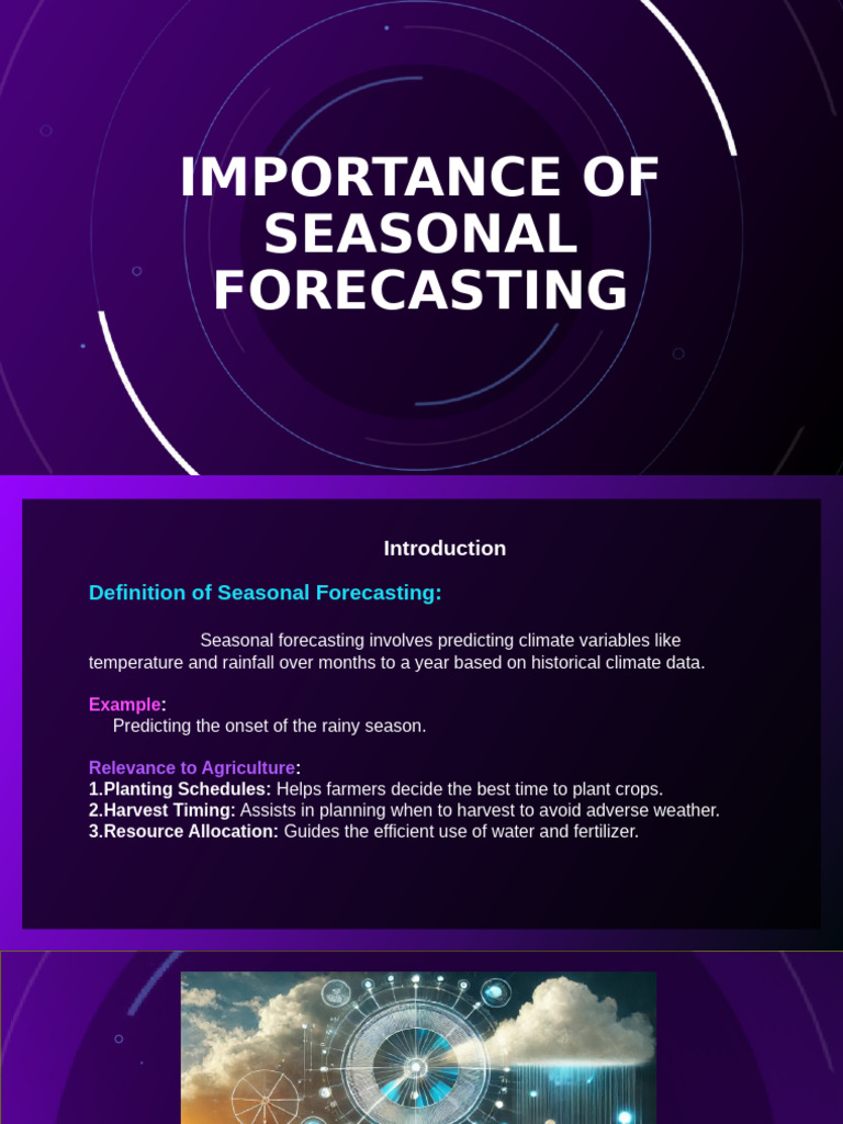 Importance of Seasonal Forecasting | PDF | Agriculture | Drought