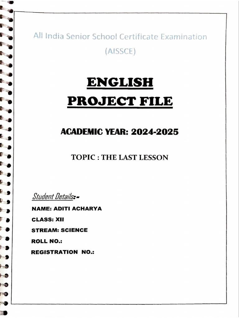 English Project Class 12 | PDF