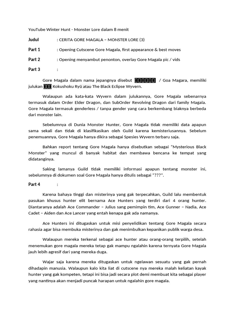 Lore Gore Magala dalam Monster Hunter | PDF