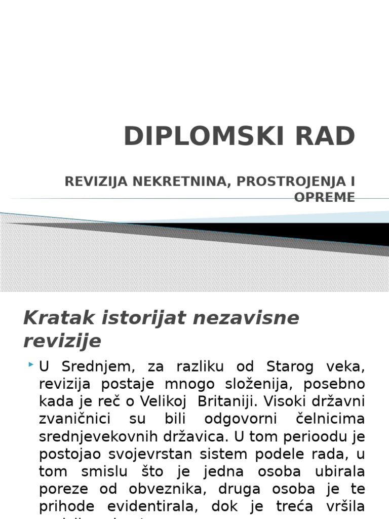 Diplomski Rad Oprema Prezentacija | PDF