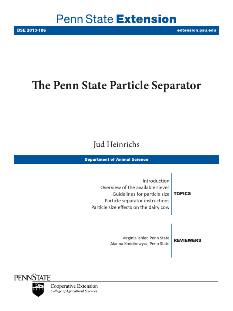 The Penn State Particle Separator | PDF | Cattle | Digestion