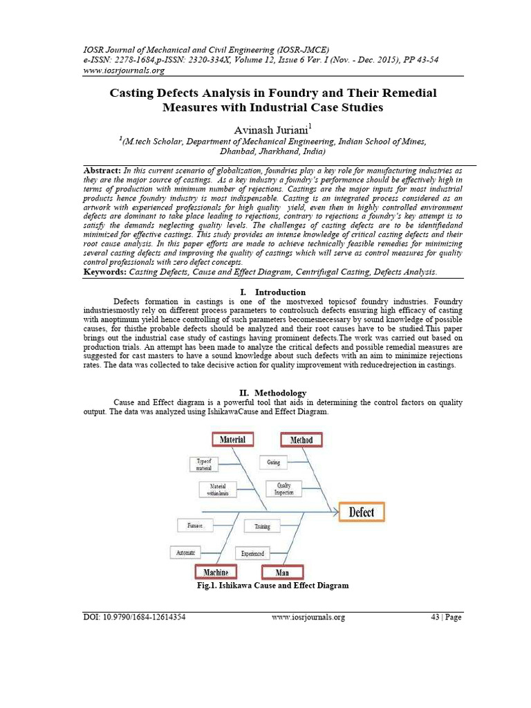Casting Defects Analysis in Foundry and | PDF | Building Engineering ...