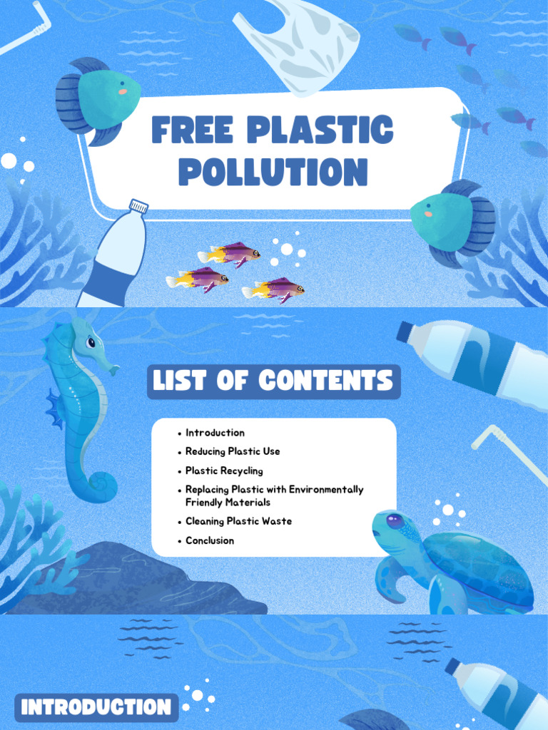 Blue Illustrative Free Plastic Pollution Presentation | PDF
