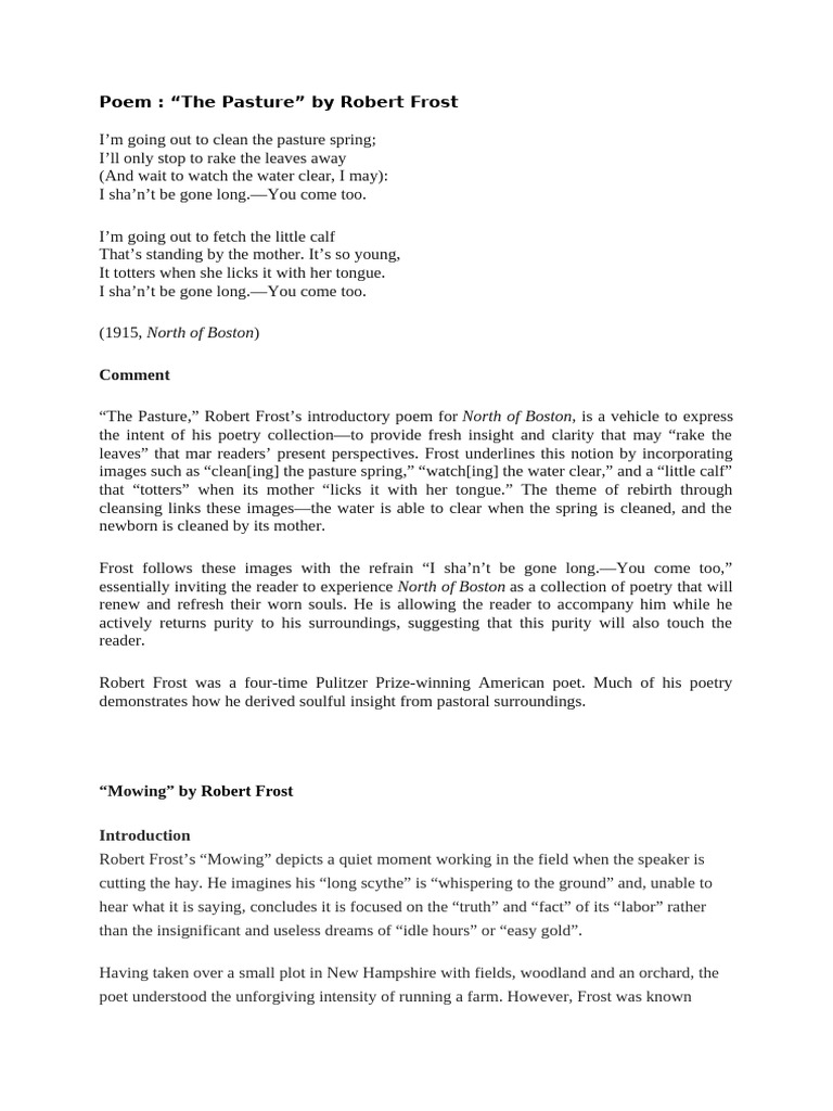 Robert Frost - Poetry | PDF | Poetry