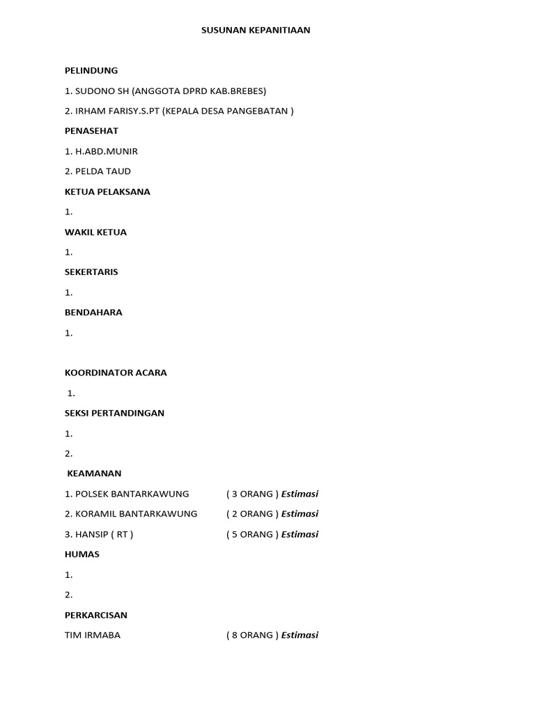 SUSUNAN KEPANITIAAN | PDF