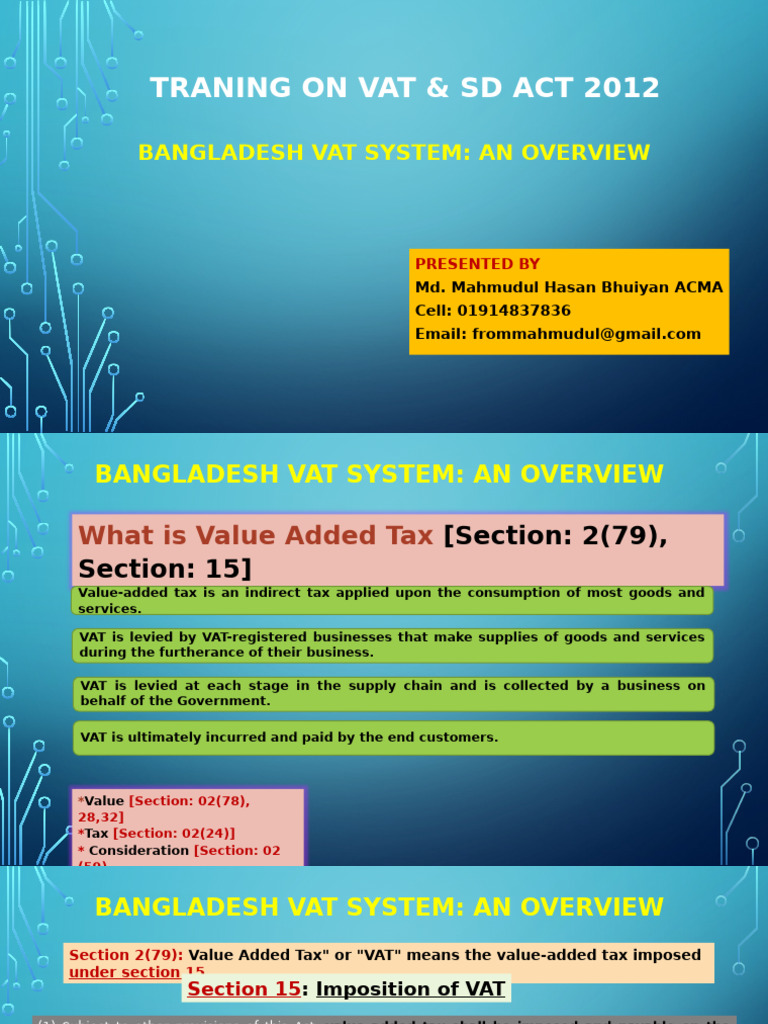 HMC VAT Class 3_VAT System-An Overview | PDF | Value Added Tax | Taxes