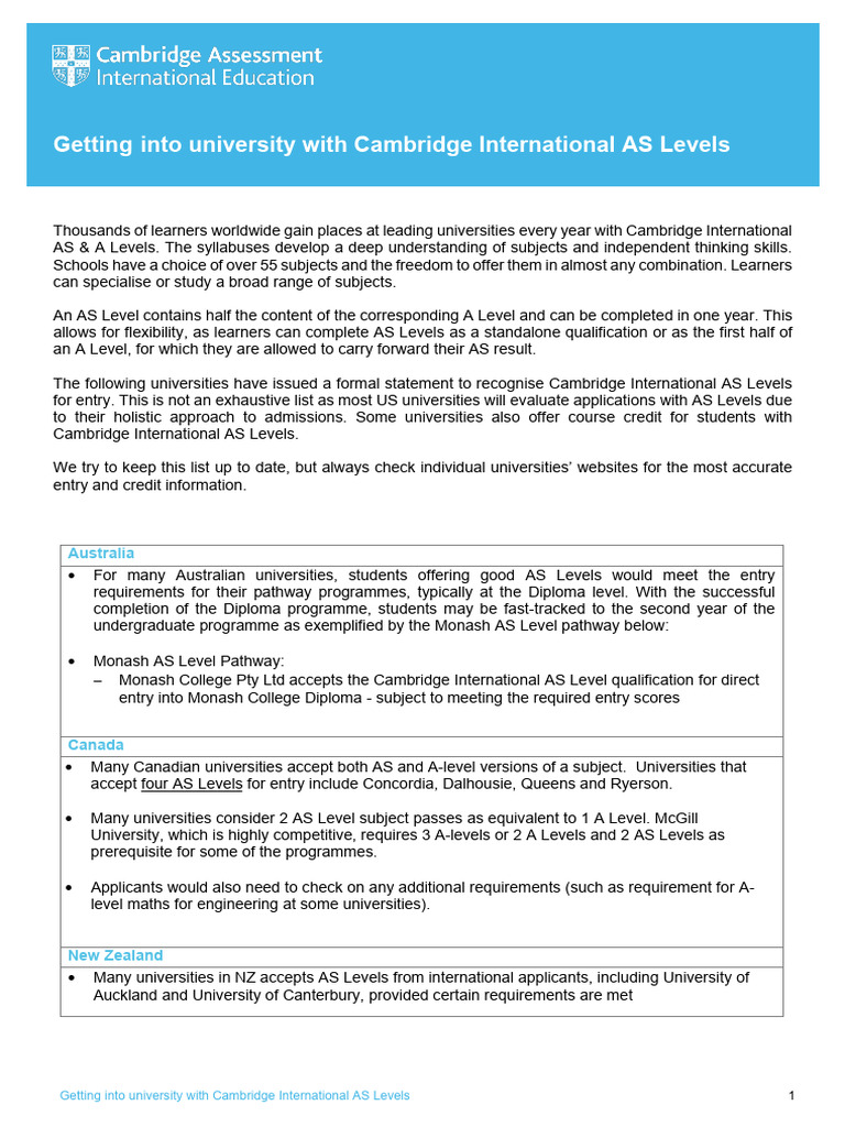 AS Levels | PDF | Vocational Education | Student Assessment And Evaluation