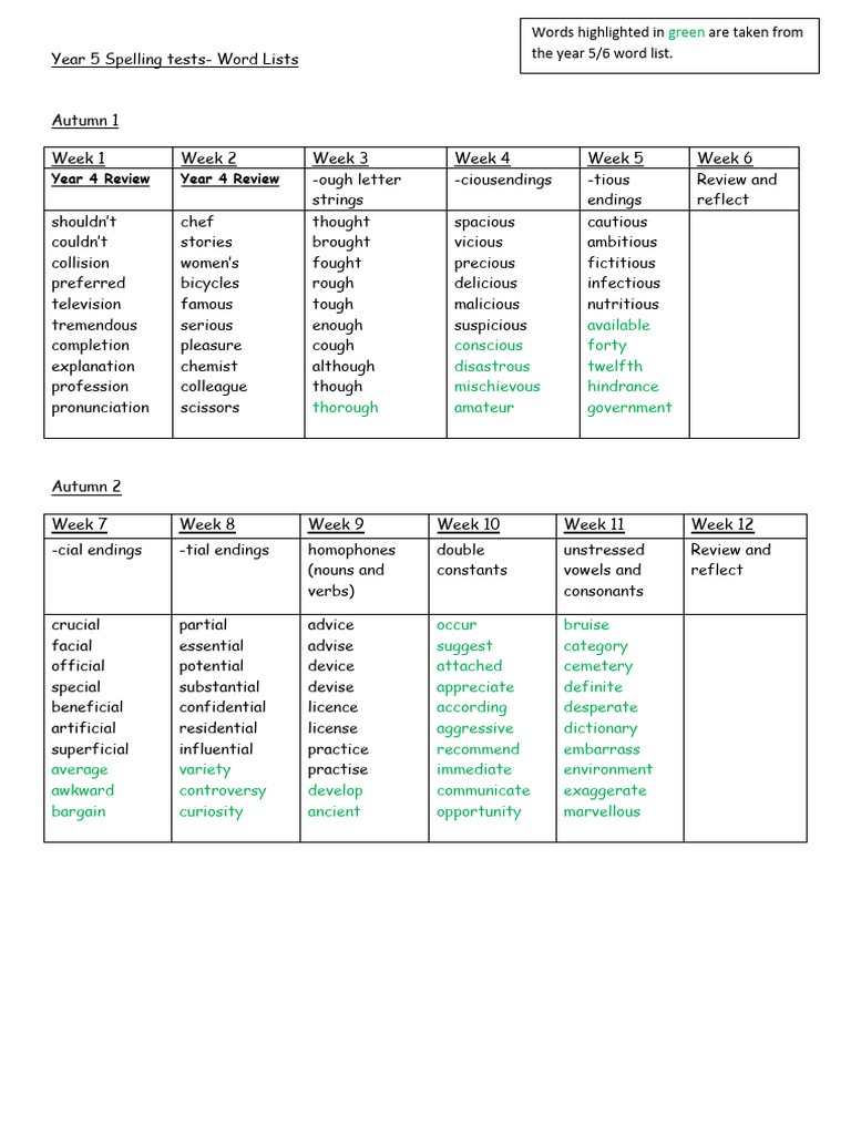 Year 5 Spelling Word Lists | PDF | Linguistic Morphology | Languages