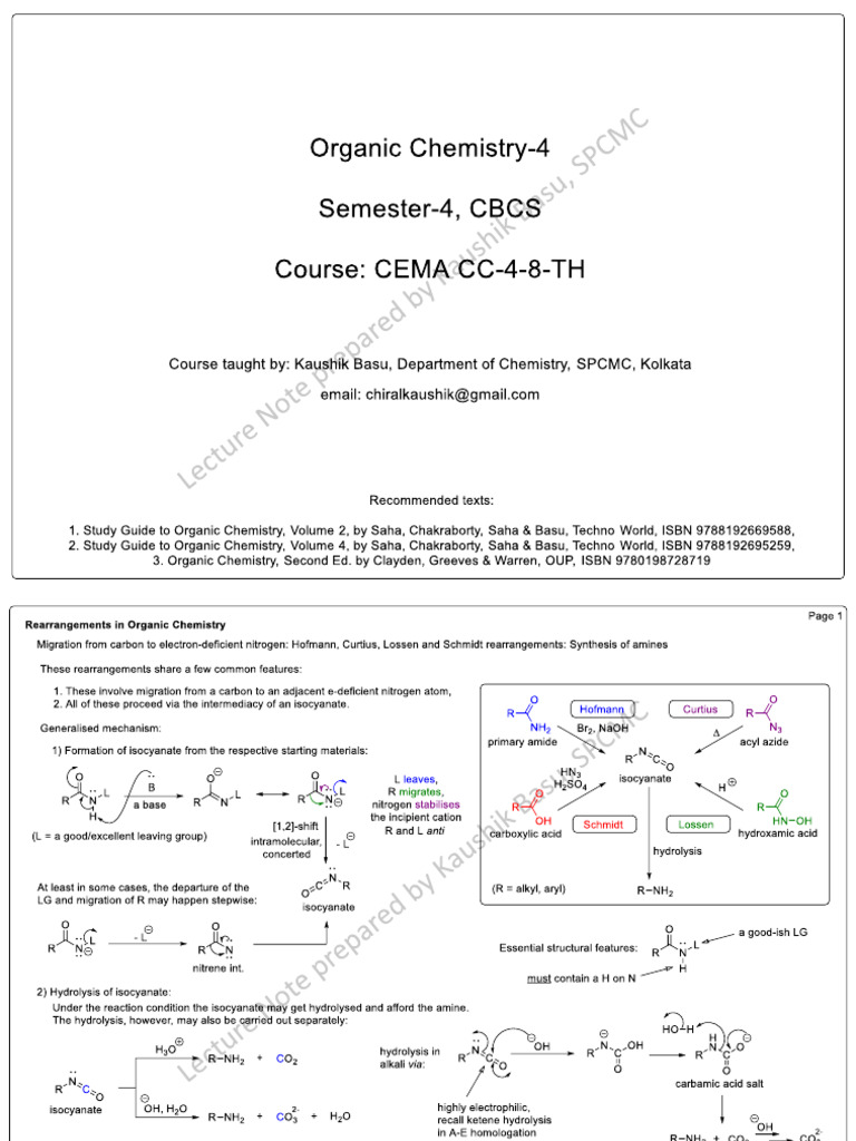 Hofman, Curtius, Lossen, Scmidht Rearrangment Sm4 | PDF