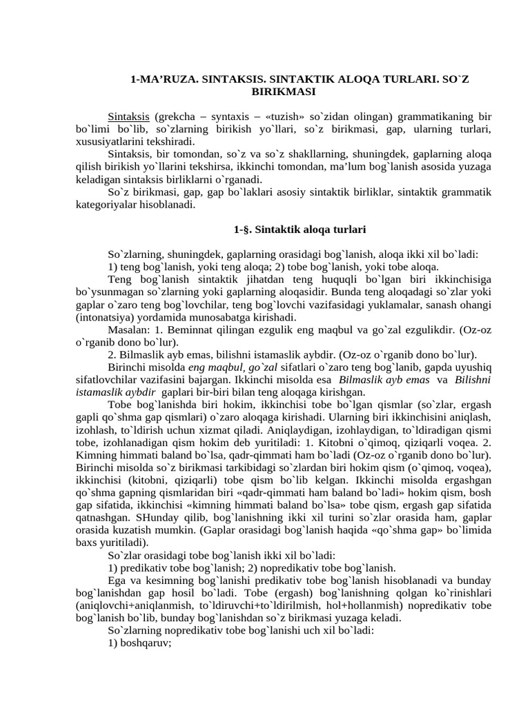 1-Maruza.Sintaksis | PDF