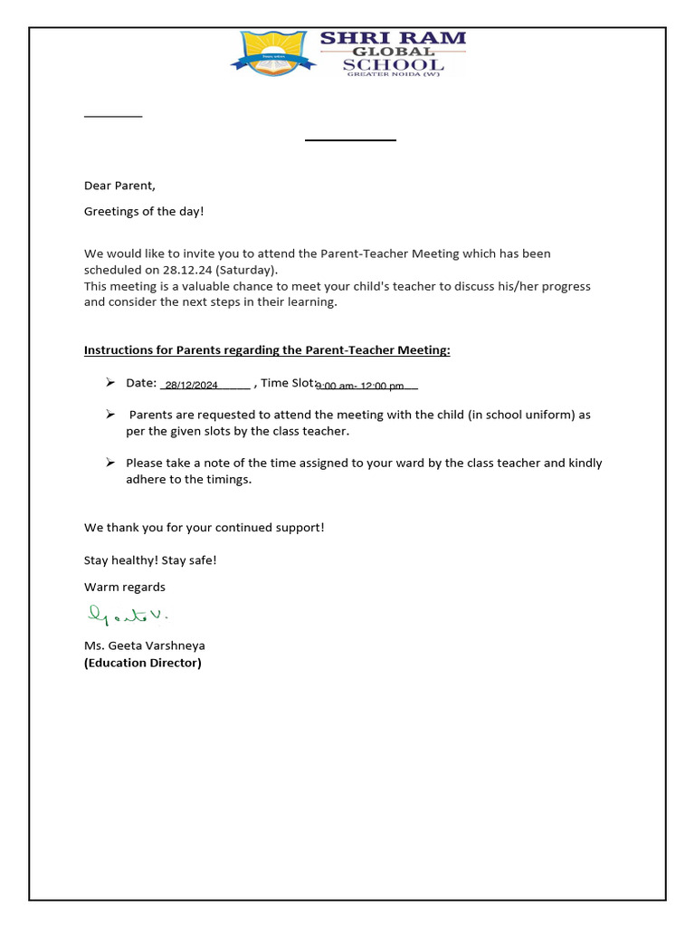 Circular 059, PTM, Grades 1 TO 12, 28.12.24 | PDF