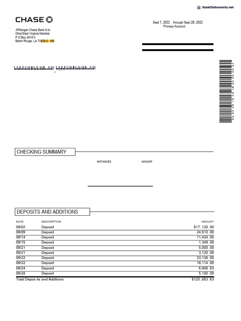 Chase Bank Statement BankStatements - Net - (1) 1 | PDF | Credit Card | Fee
