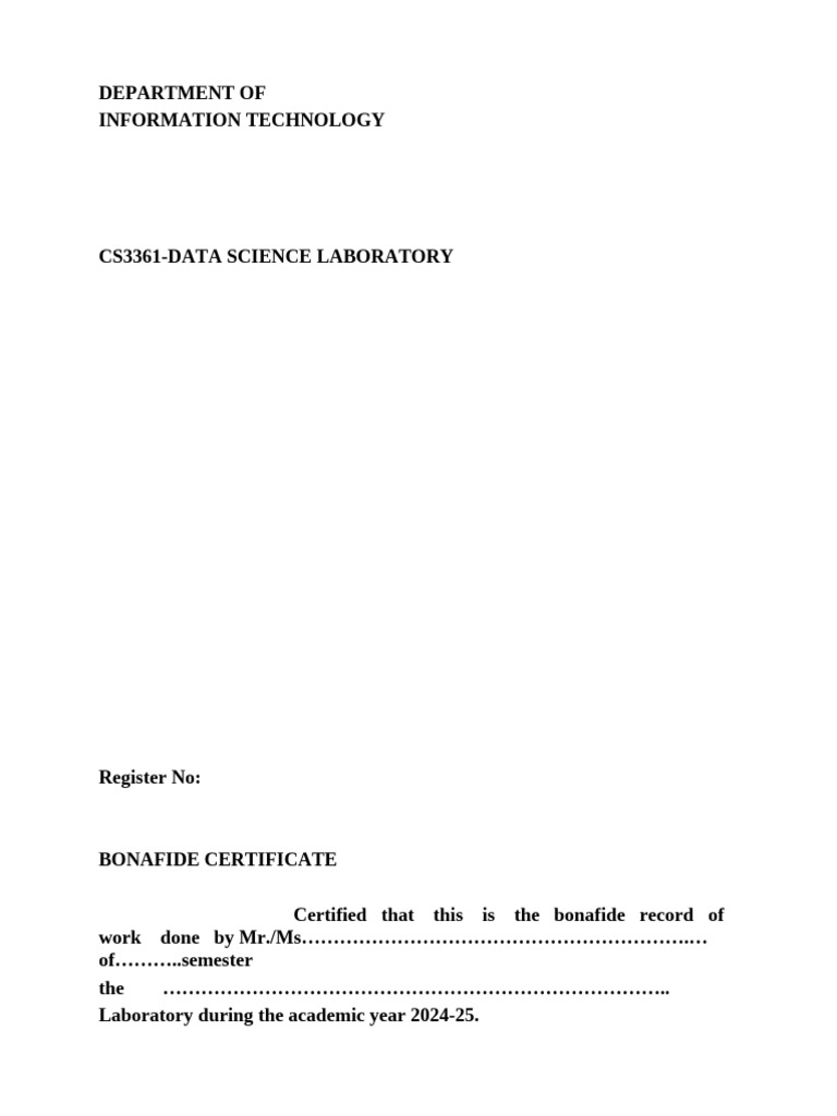 Cd3281 Final Copy Lab Manual Information Technology | PDF | Vertex (Graph Theory) | Theoretical ...