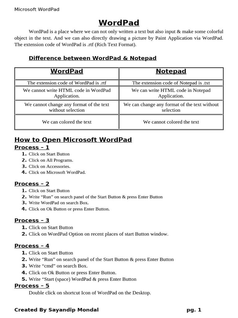 04.WordPad | PDF | Window (Computing) | Microsoft Windows
