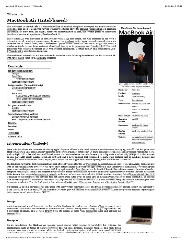 Intel-Based MacBook Air Overview | PDF | Apple Inc. | Computing
