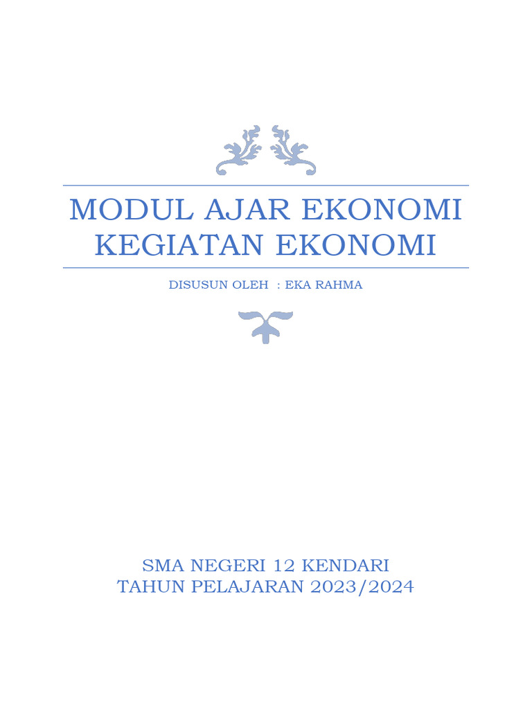 Modul Ajar Ekonomi Kegiatan Ekonomi | PDF