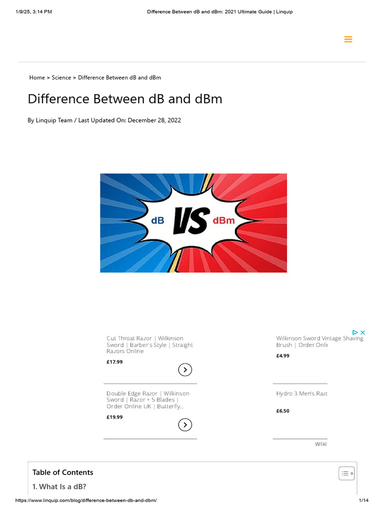 Difference Between DB and DBM - 2021 Ultimate Guide - Linquip | PDF | Decibel | Electrical ...