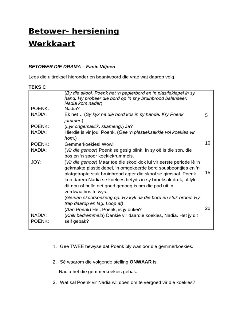 Betower Werkkaart GR 10 | PDF